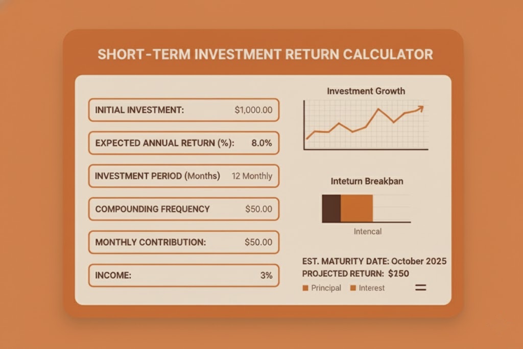 Short Term Investment Return Calculator for Canadians